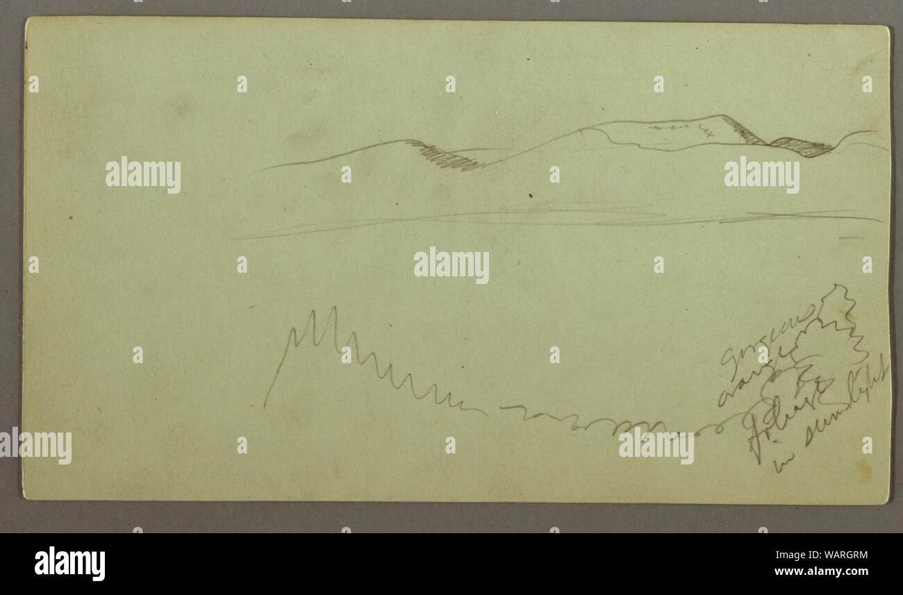 Drawing, Hill Range across a Plain, possibly 1868 Stock Photo - Alamy