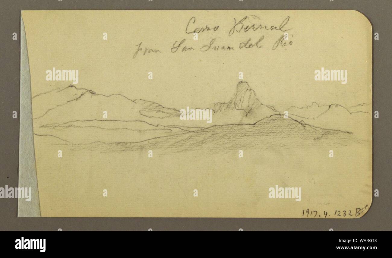 Drawing, Hill and Mountain Ranges, San Bernal Peak, 1889 Stock Photo ...
