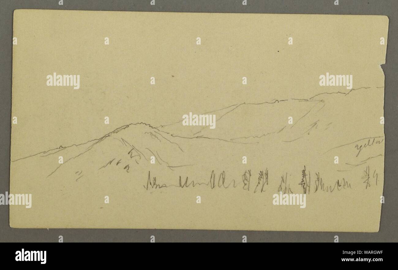 Drawing, Hill range, possibly 1877 Stock Photo - Alamy