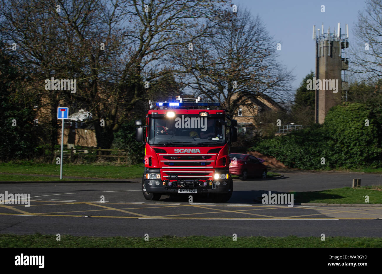 Fire Appliance Responding To Shout Stock Photo - Alamy