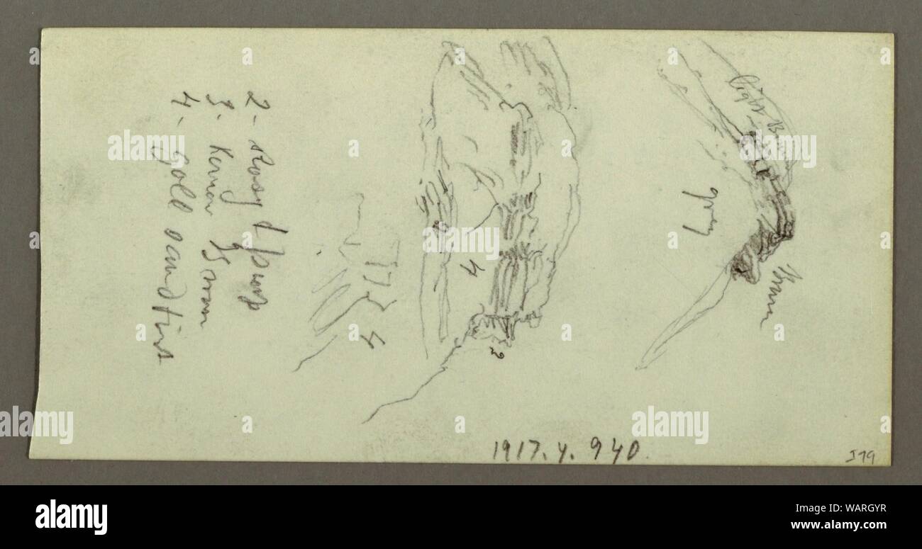 Drawing, Hilltops and slopes, possibly 1868 Stock Photo - Alamy