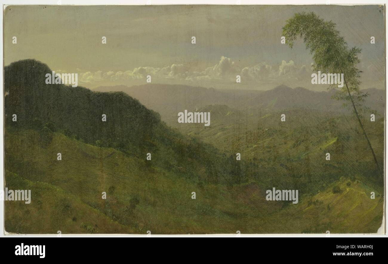 Drawing, Hilly Landscape, 1865 Stock Photo - Alamy