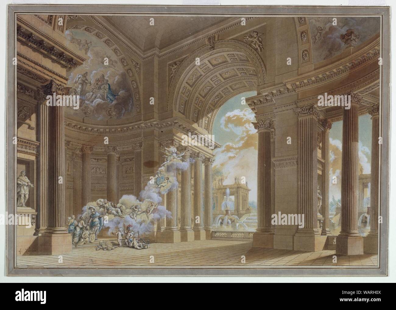 Drawing, Homage to a Hero, 1772 Stock Photo - Alamy