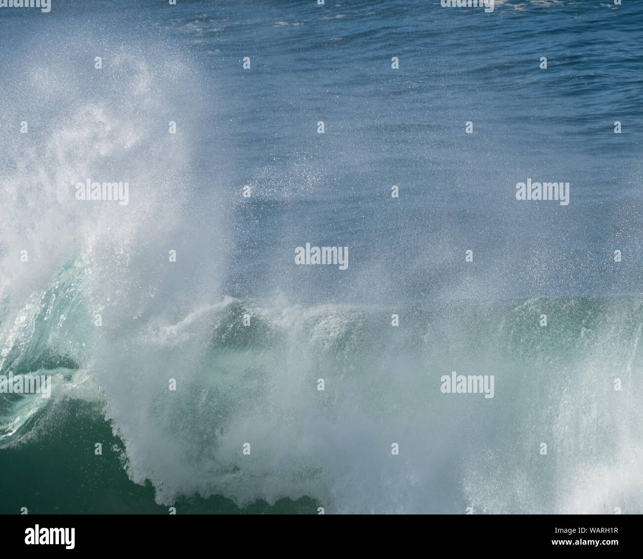 Salt water waves, a Wave crashing with an explosion of sea spray in the ...