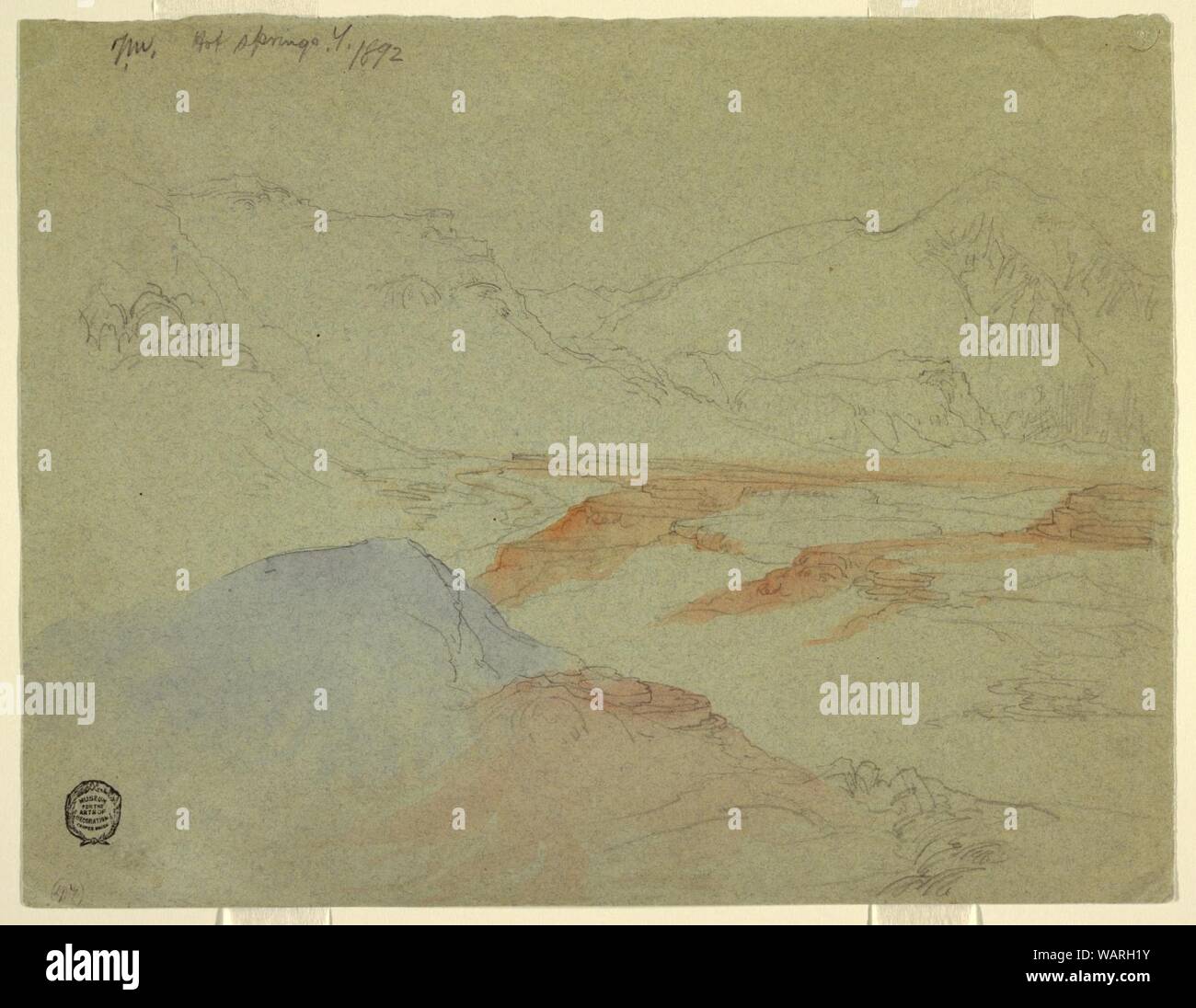 Drawing, Hot Springs, Yellowstone, 1892 Stock Photo - Alamy