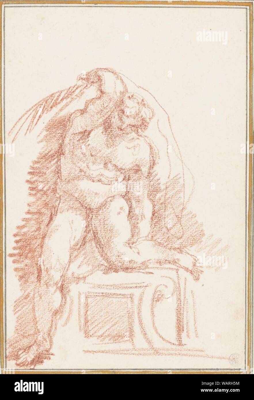 Drawing, Ignudo from Sistine Chapel ceiling, ca. 1759–70 Stock Photo ...