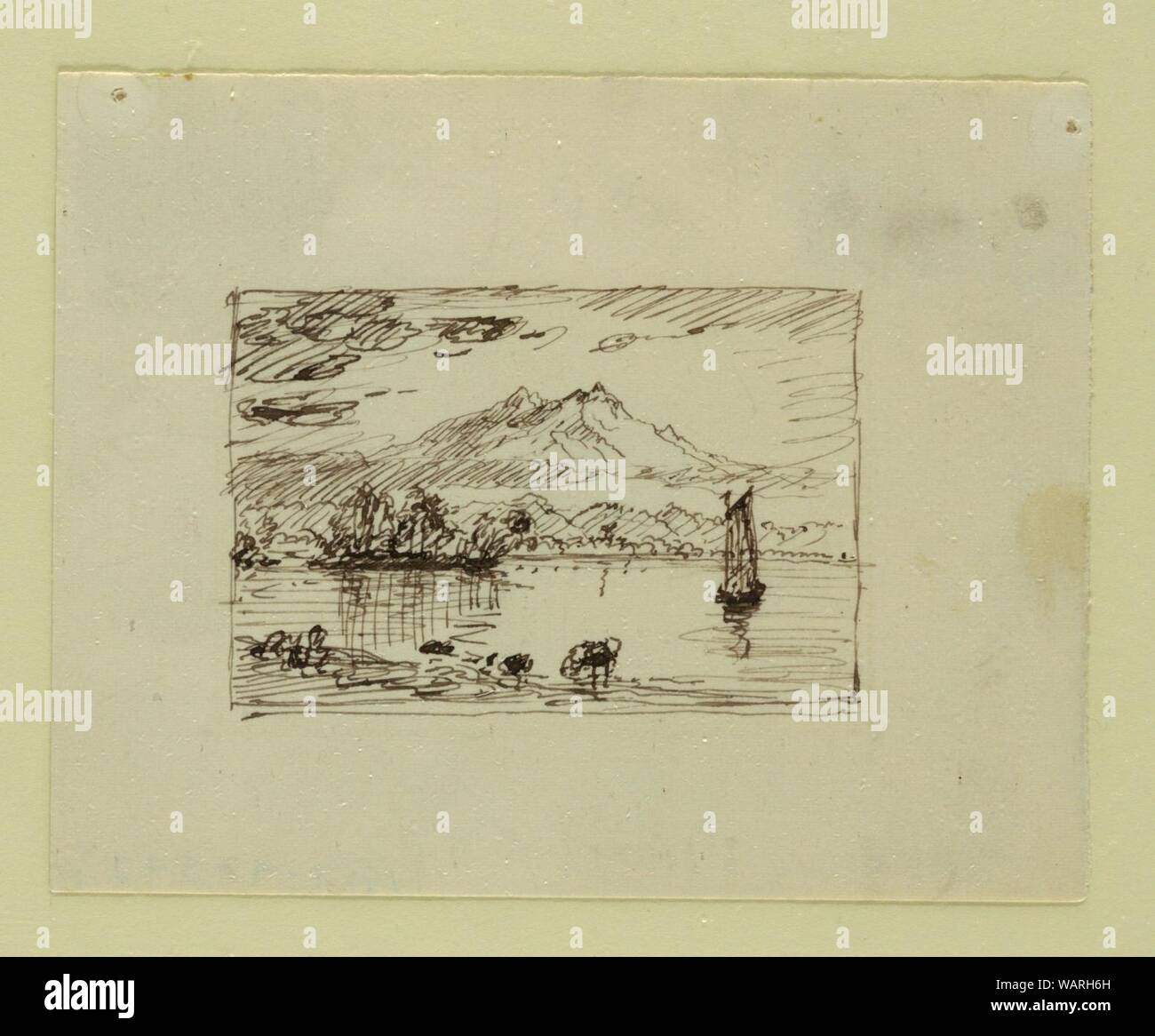 Drawing, Imaginary Landscape, ca. 1850 Stock Photo - Alamy
