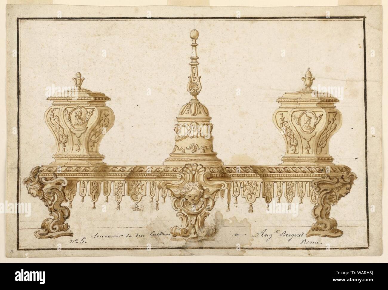 Drawing, Inkstand, 1700–1725 Stock Photo - Alamy