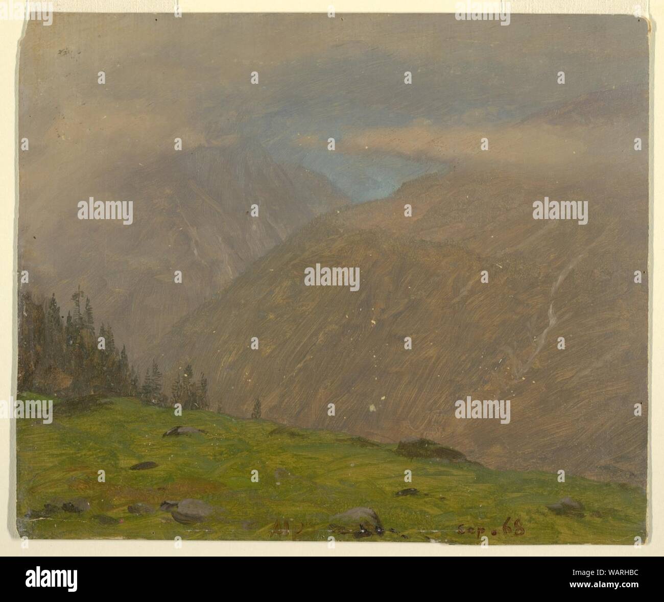 Drawing, Italian Alps, September 1868 Stock Photo - Alamy