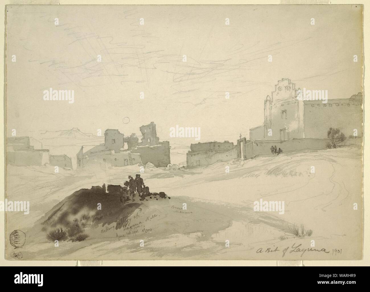 Drawing, Laguna, New Mexico, June 1, 1901 Stock Photo - Alamy