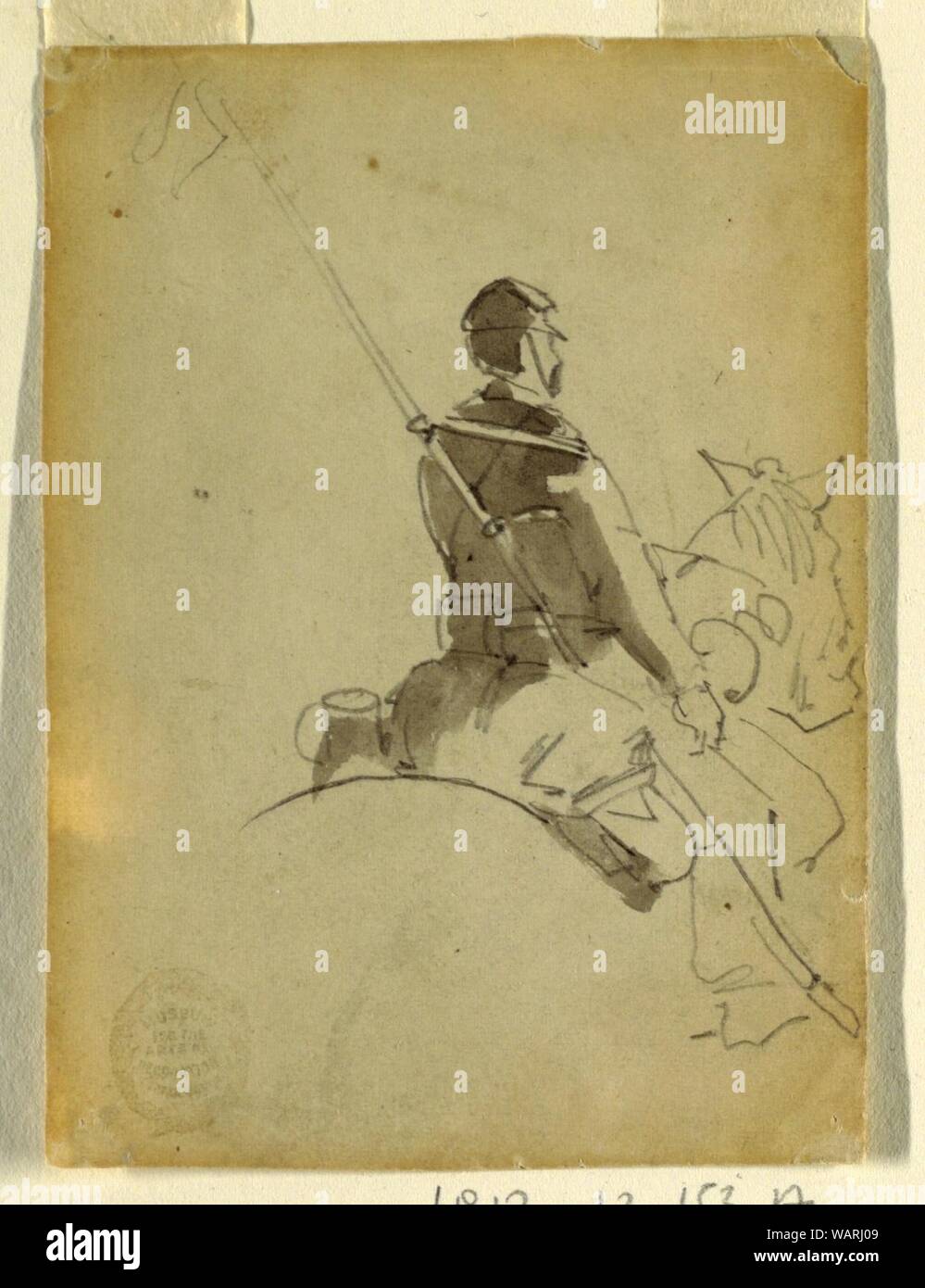 Drawing, Lancer on Horseback, 1862 Stock Photo - Alamy