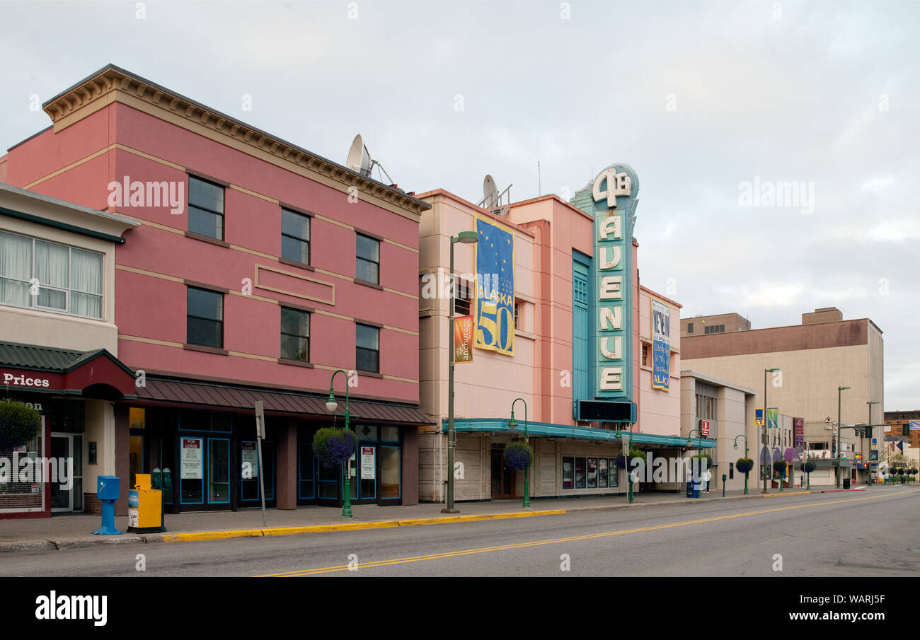 Downtown Main Street view of Anchorage, Alaska Stock Photo - Alamy