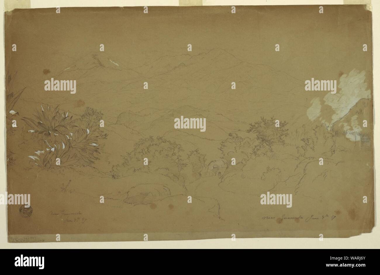 Drawing, Landscape Near Guaranda, Ecuador, June 4, 1857 Stock Photo - Alamy