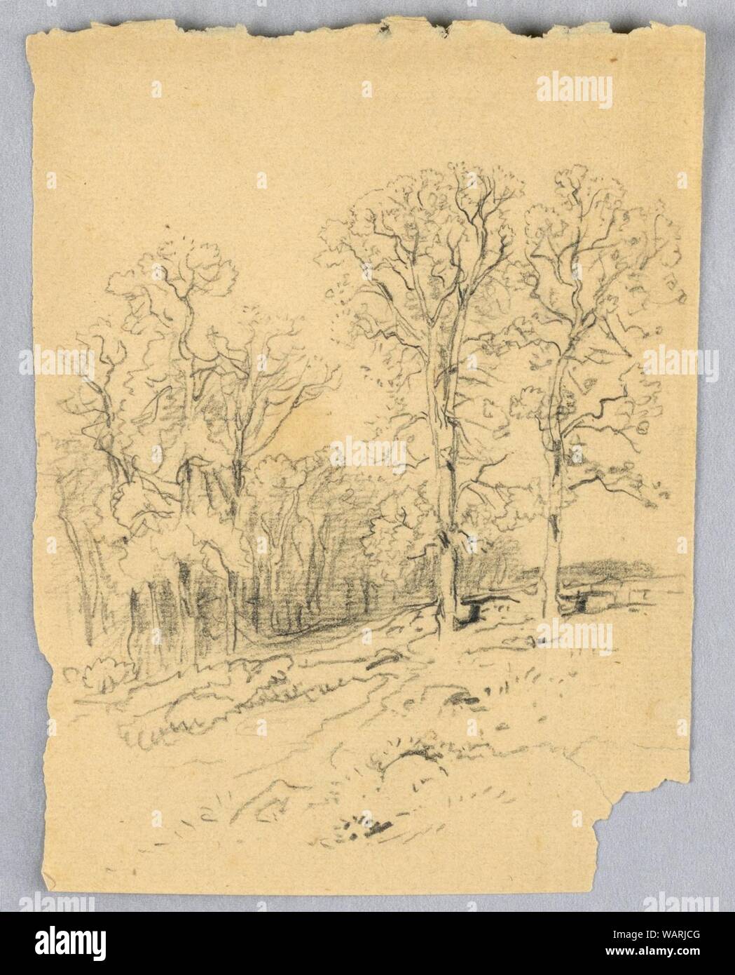 Drawing, Landscape Sketch with a Hilly Country Road, ca. 1881 Stock ...