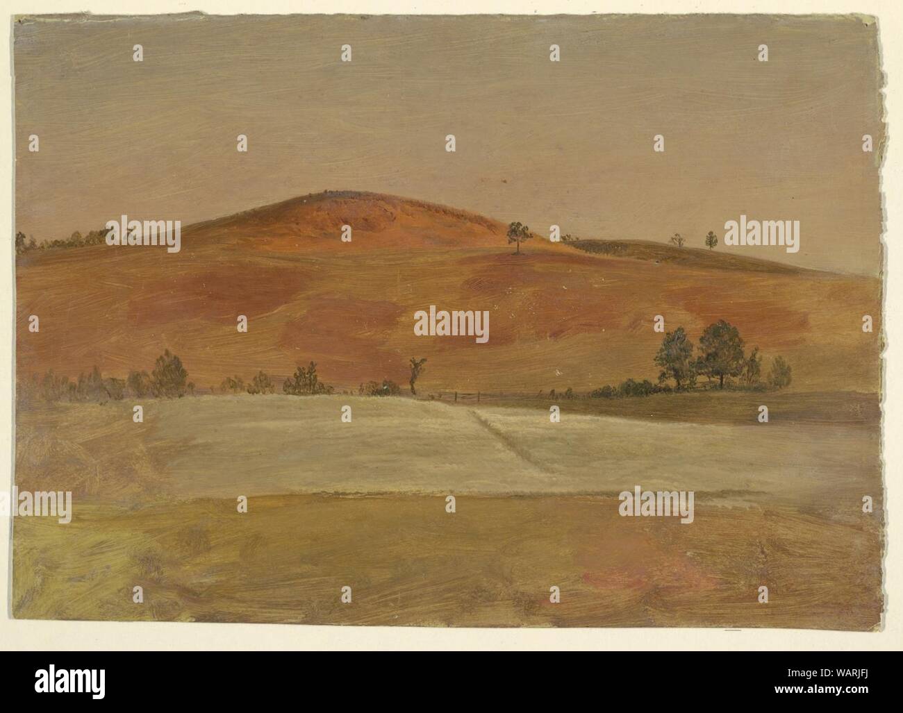 Drawing, Landscape with Low Hill and Fields, 1870–80 Stock Photo - Alamy