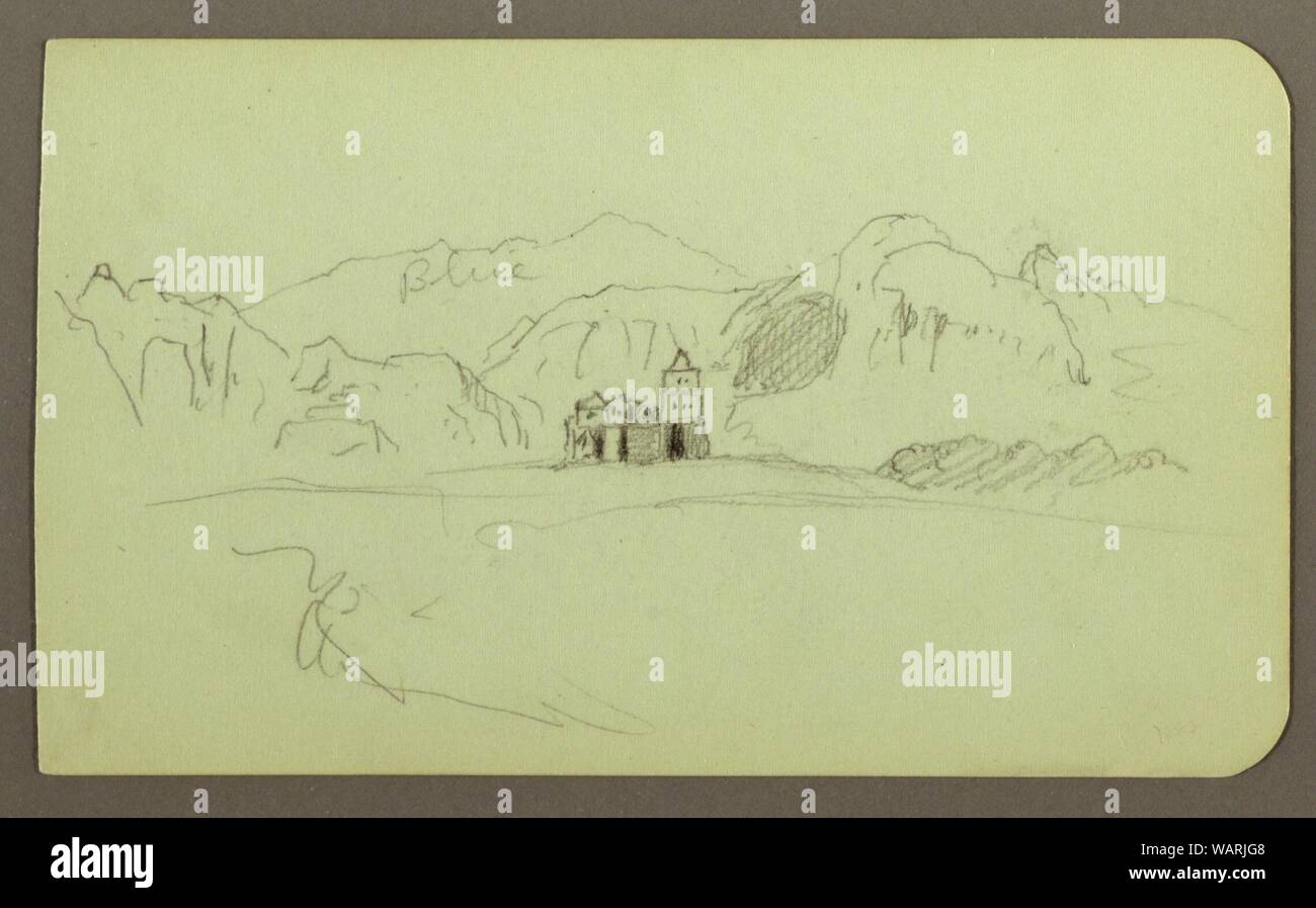 Drawing, Landscape with Church; Verso- Landscape, 1883 Stock Photo - Alamy