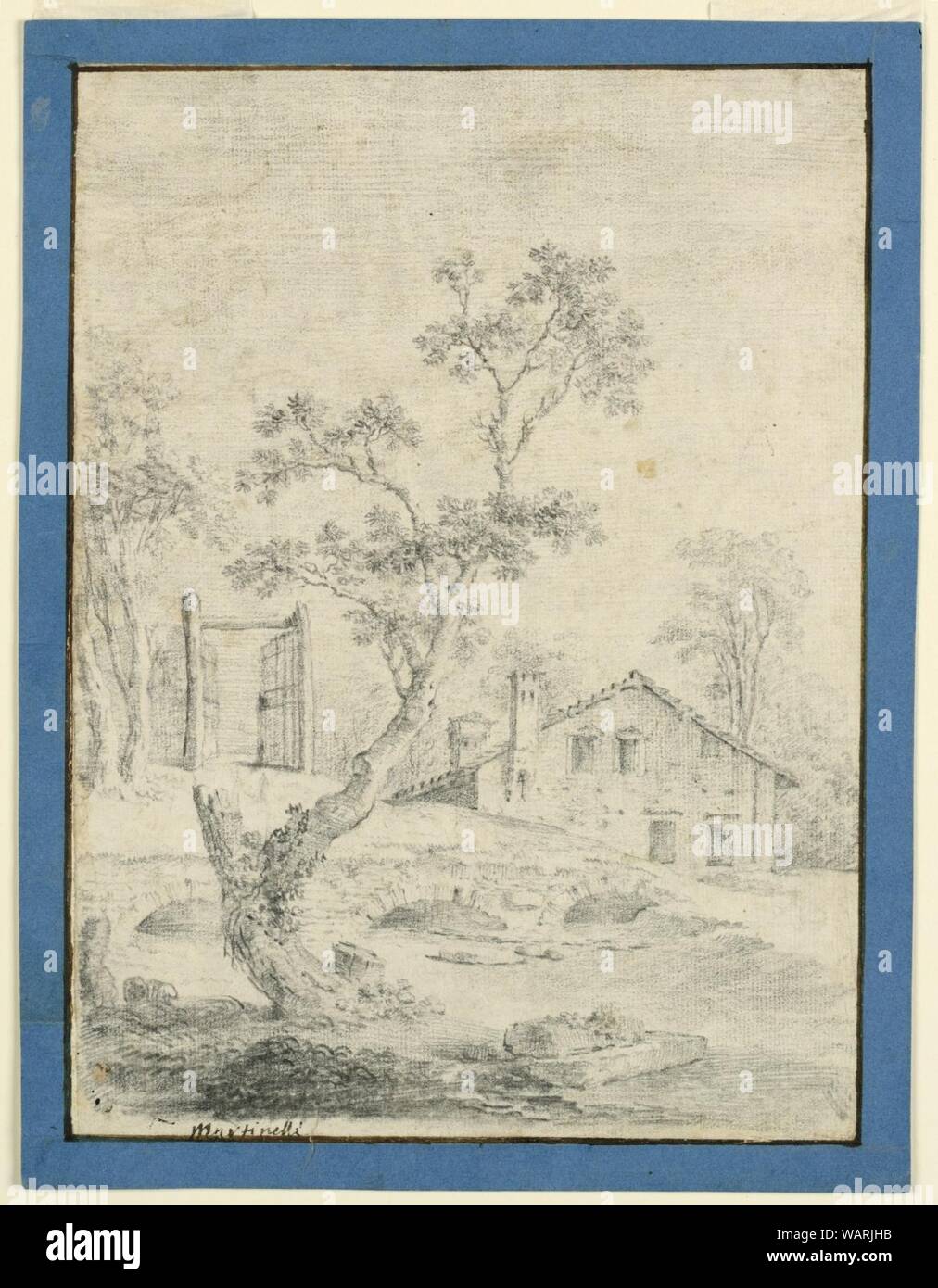 Drawing, Landscape with Farm, 1775–1800 Stock Photo - Alamy