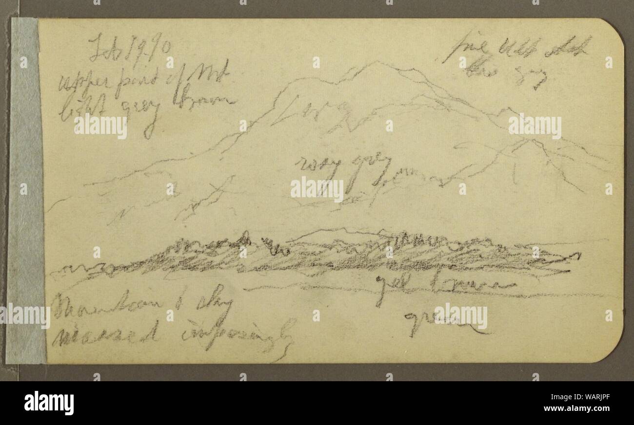 Drawing, Landscape, February 19, 1890 Stock Photo - Alamy