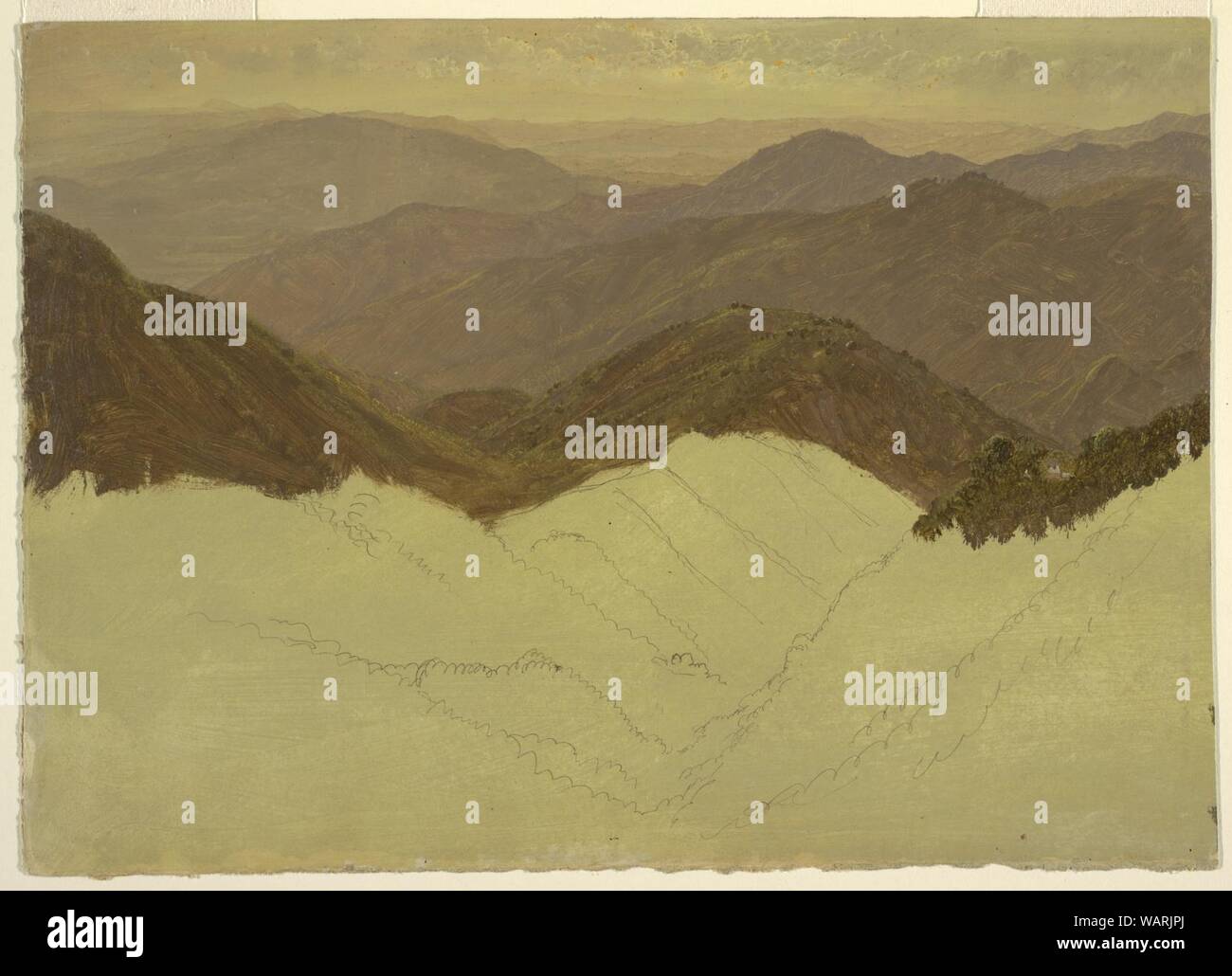Drawing, Landscape, 1865 Stock Photo - Alamy