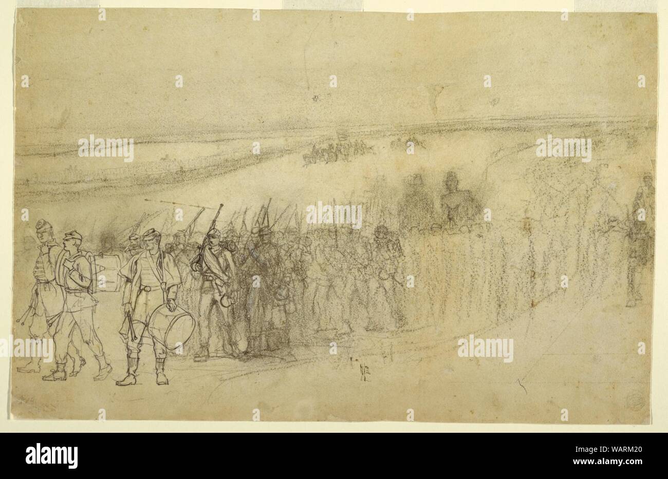 Drawing, Marching Infantry Column, ca. 1862 Stock Photo - Alamy