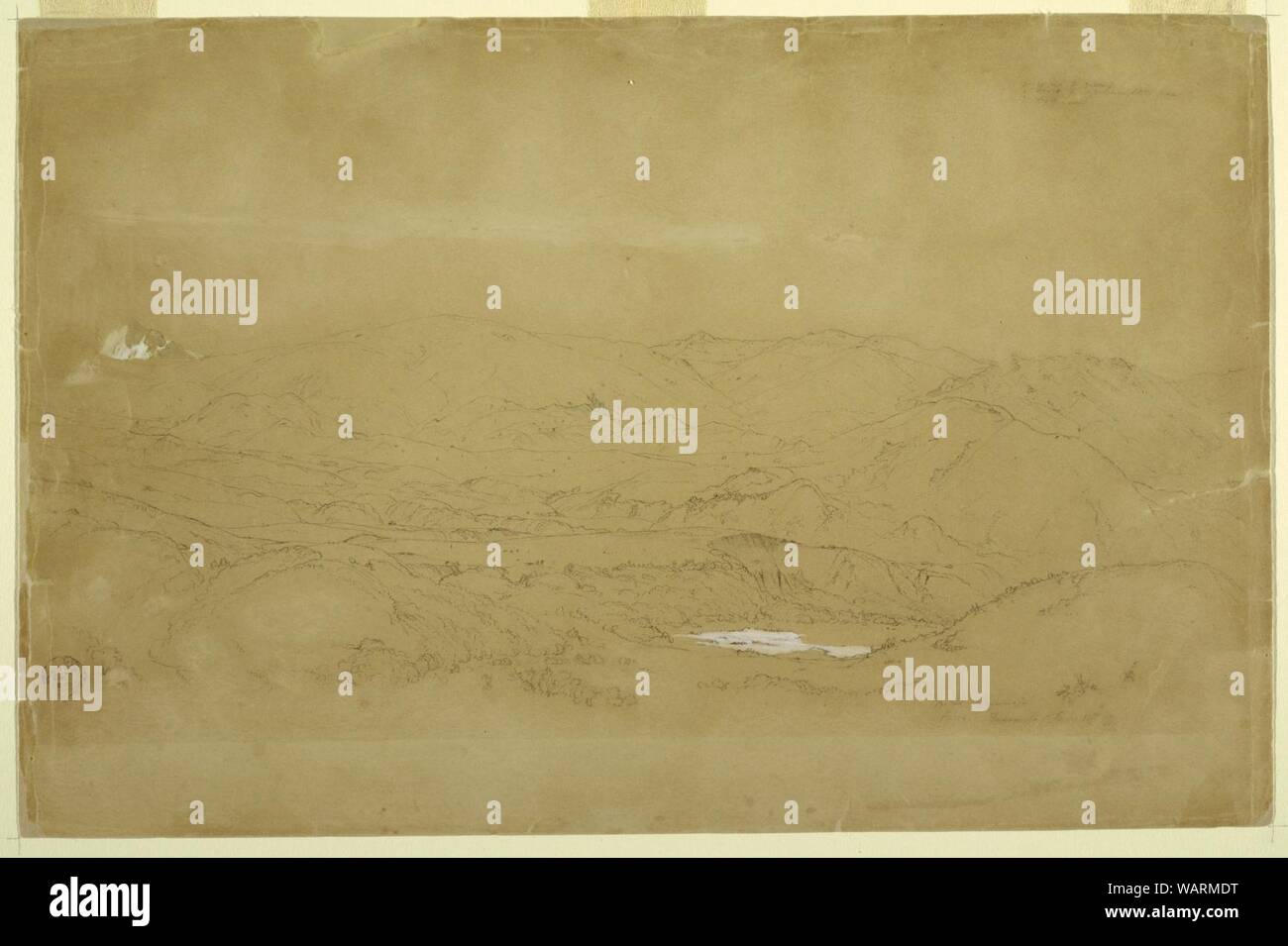 Drawing, Mountain Landscape Near Guanojo and Guaranda, Ecuador, June 10 ...