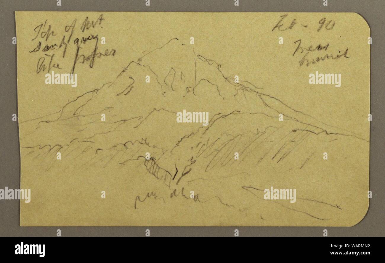 Drawing, Mountain, February 1890 Stock Photo - Alamy