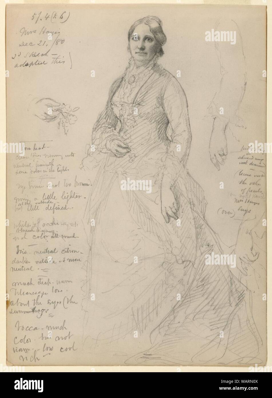 Drawing, Mrs. Rutherford B. Hayes, December 21, 1880 Stock Photo - Alamy