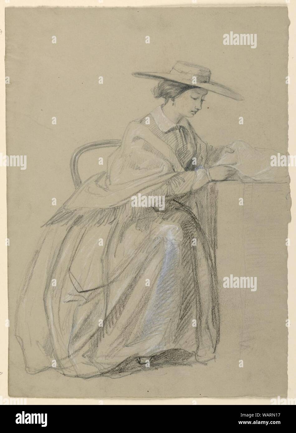 Drawing, Mrs. Sheppard Gandy Seated, 1859 Stock Photo - Alamy