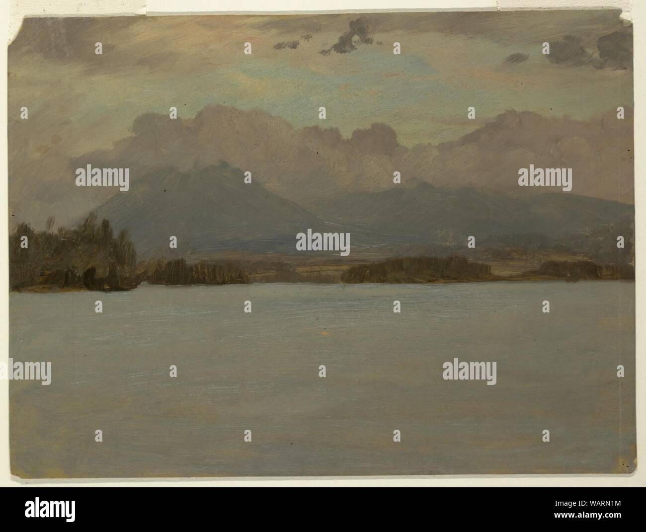 Drawing, Mt. Katahdin from Lake Katahdin, 1855–65 Stock Photo - Alamy