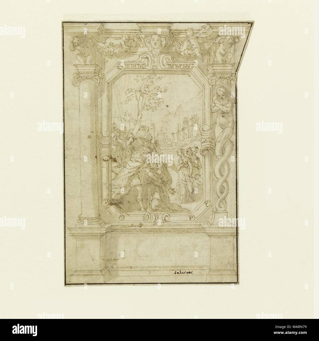 Drawing, Niche Scene, 16th century Stock Photo - Alamy