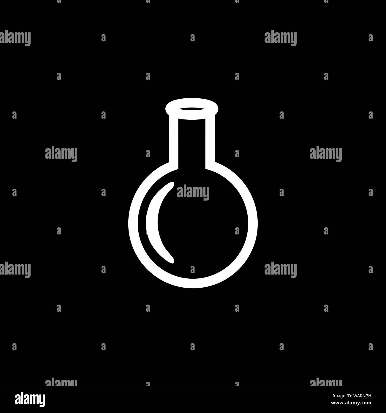 Test Tube Icon On Black Background. Black Flat Style Vector ...