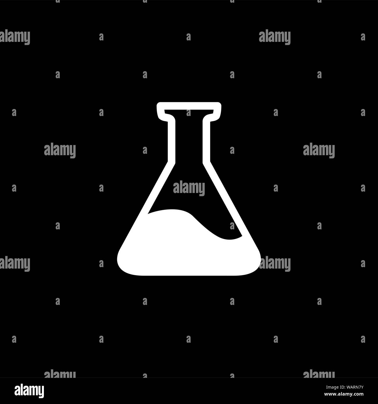 Test Tube Icon On Black Background. Black Flat Style Vector ...
