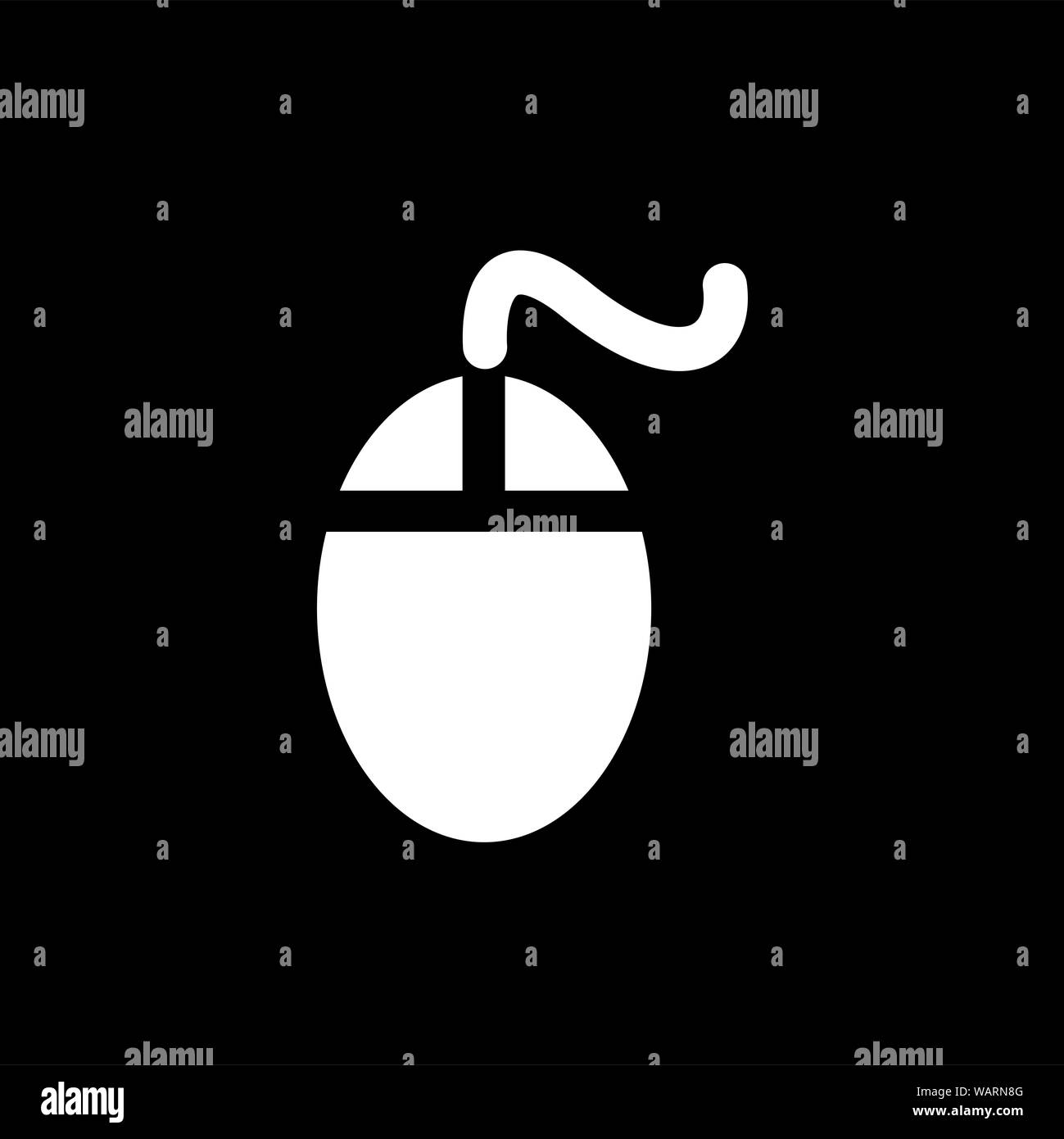Mouse Icon On Black Background. Black Flat Style Vector Illustration ...