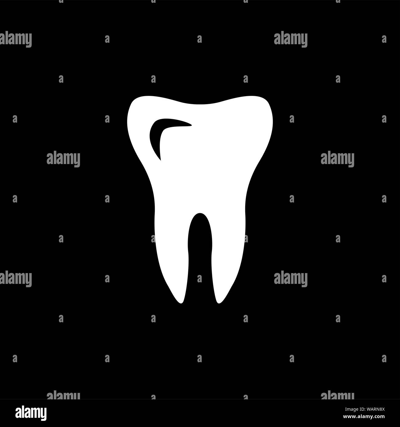 Tooth Icon On Black Background. Dental Black Flat Style Vector ...