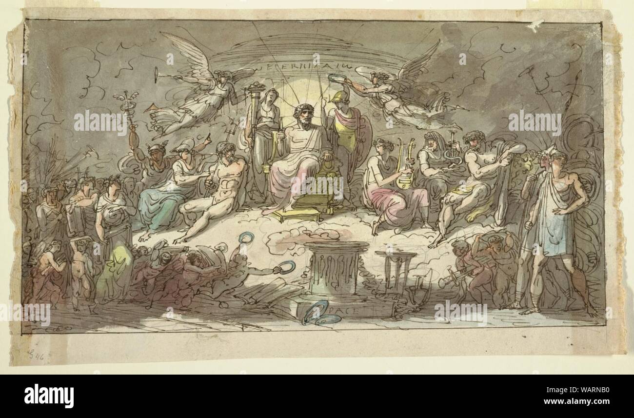 Drawing, Olympus, 1810 Stock Photo - Alamy