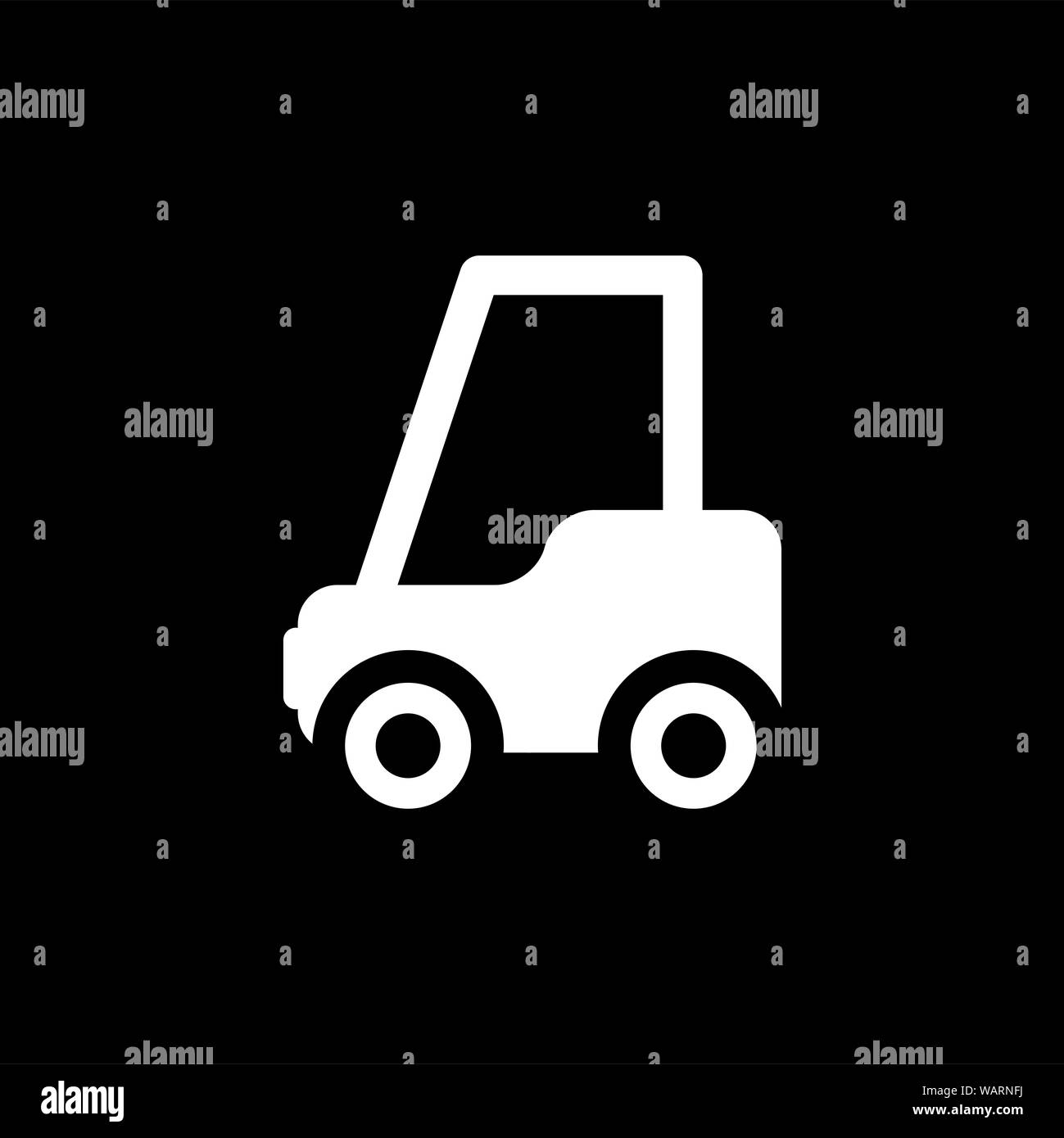 Nano Car Icon On Black Background. Black Flat Style Vector Illustration ...