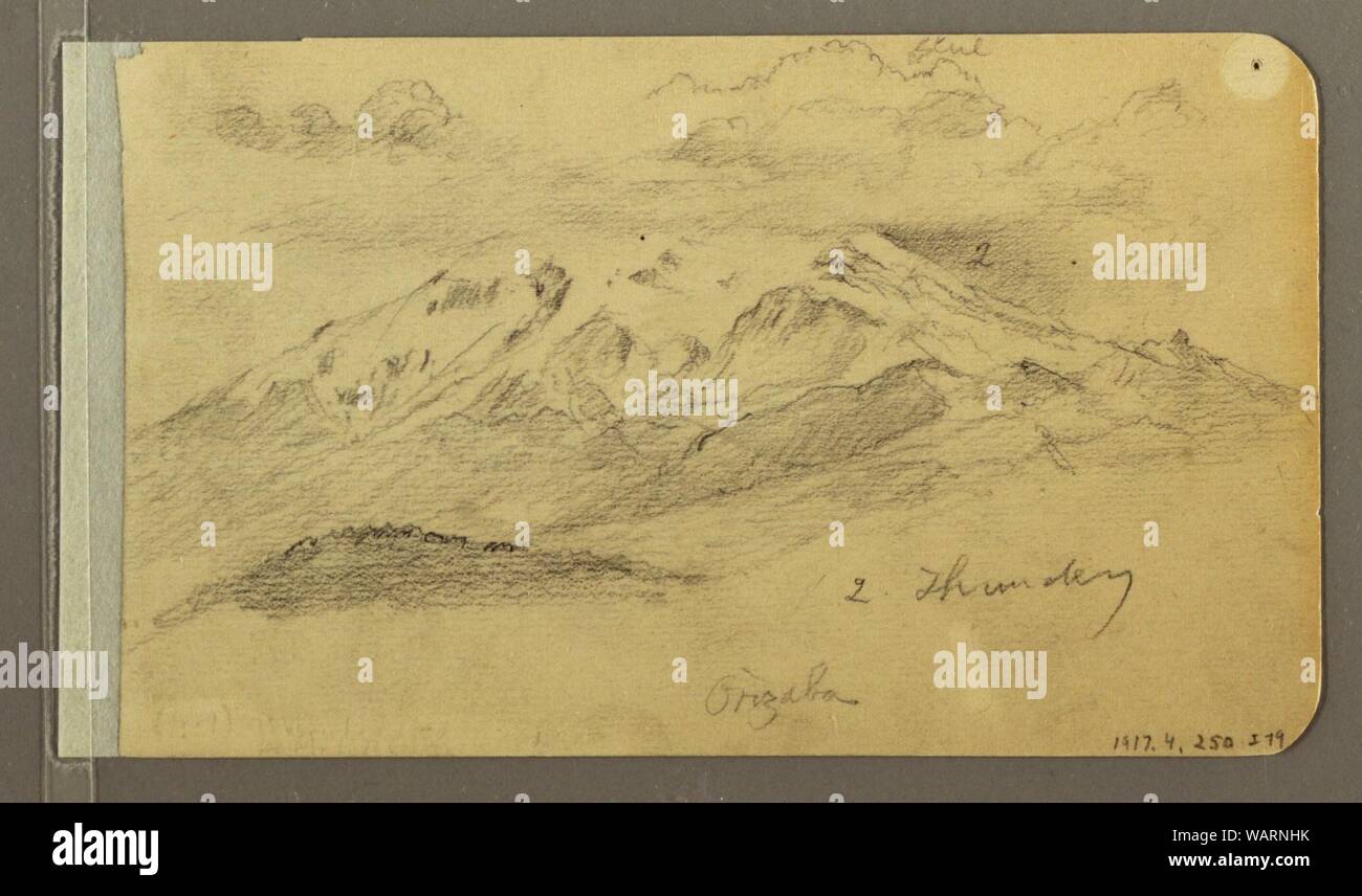 Drawing, Orizaba; Verso- Cloudy sky, rooftop, 1889 Stock Photo - Alamy