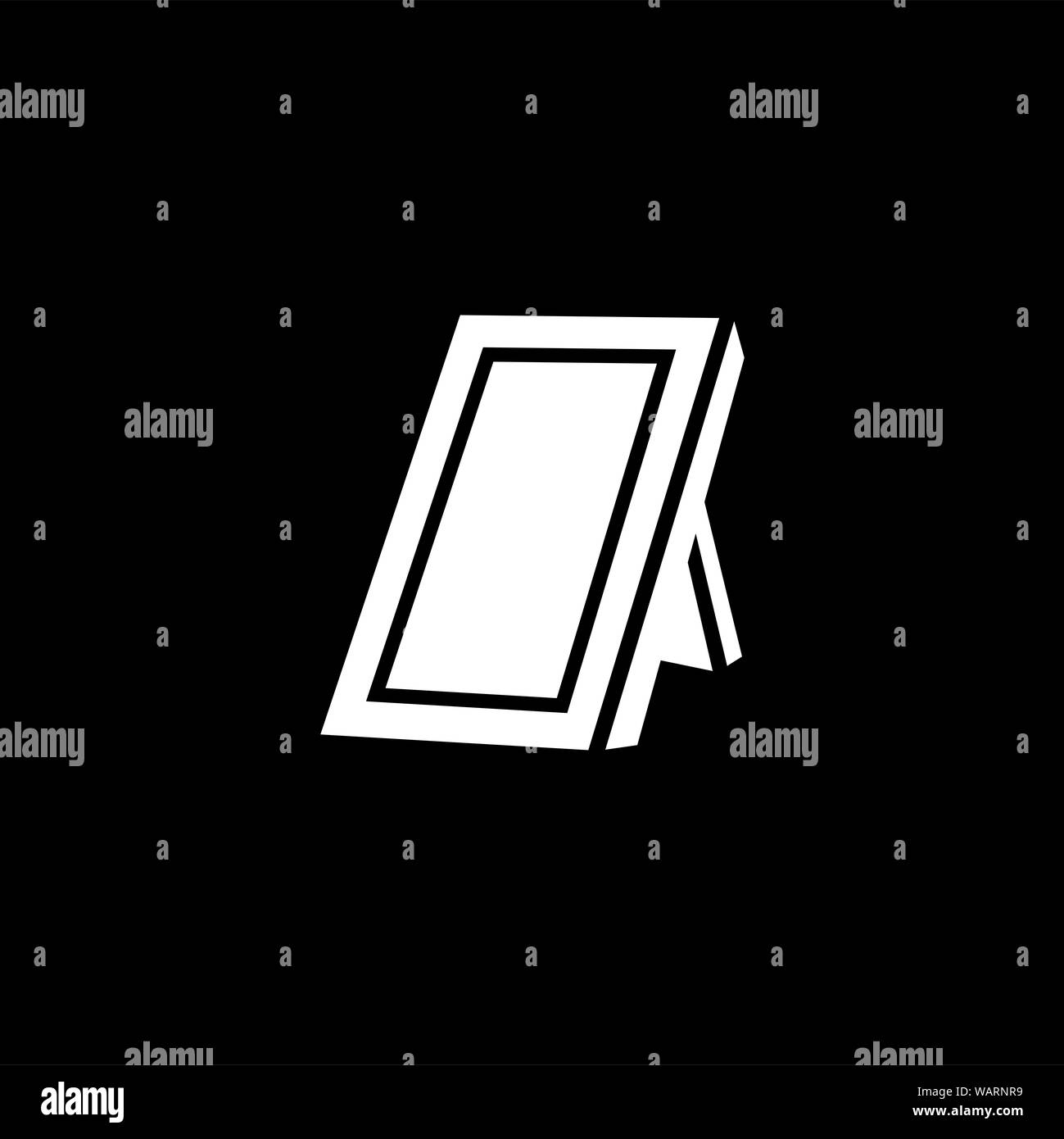 Photo Frame Icon On Black Background. Black Flat Style Vector ...