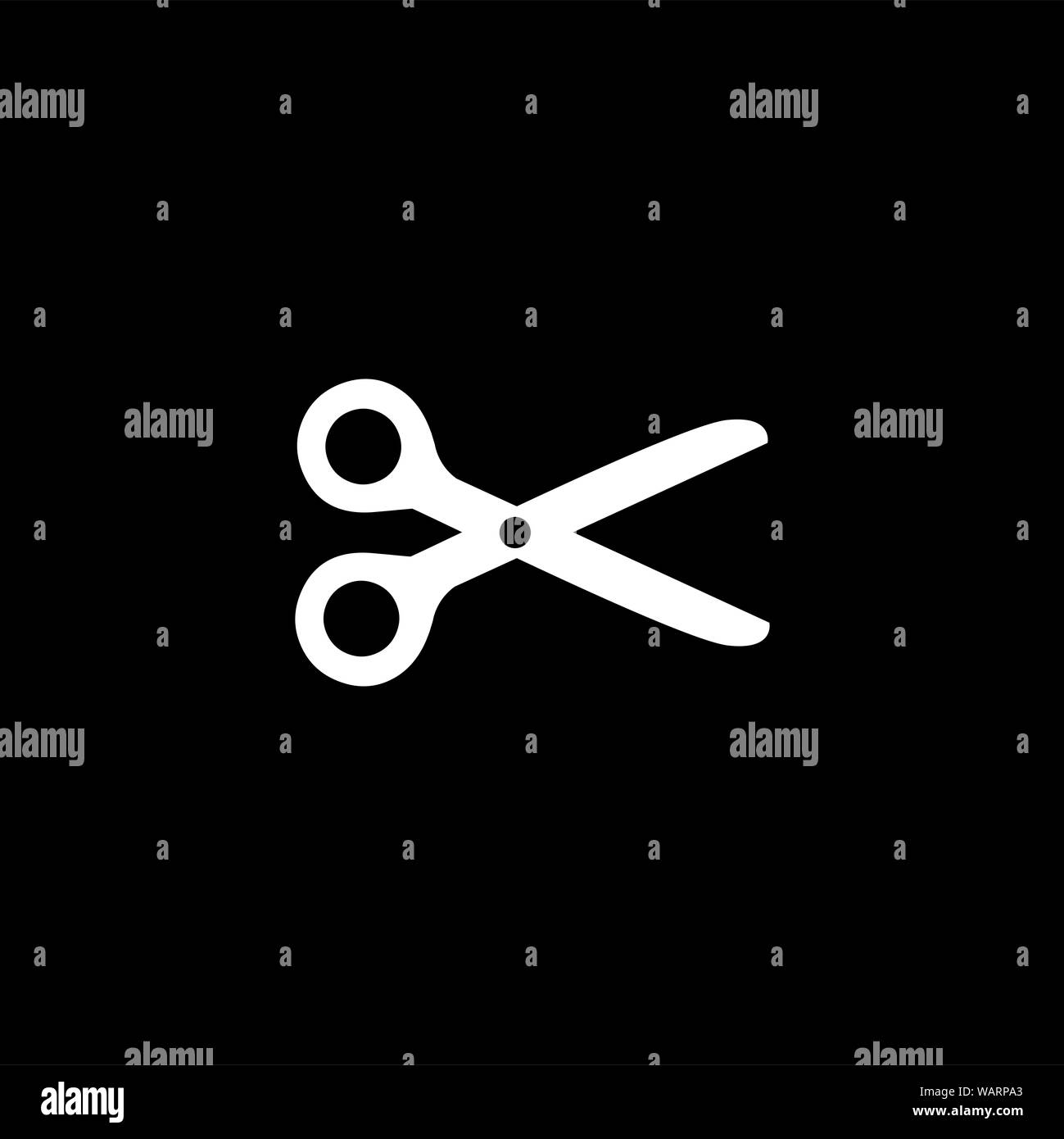 Scissor Icon On Black Background. Black Flat Style Vector Illustration ...