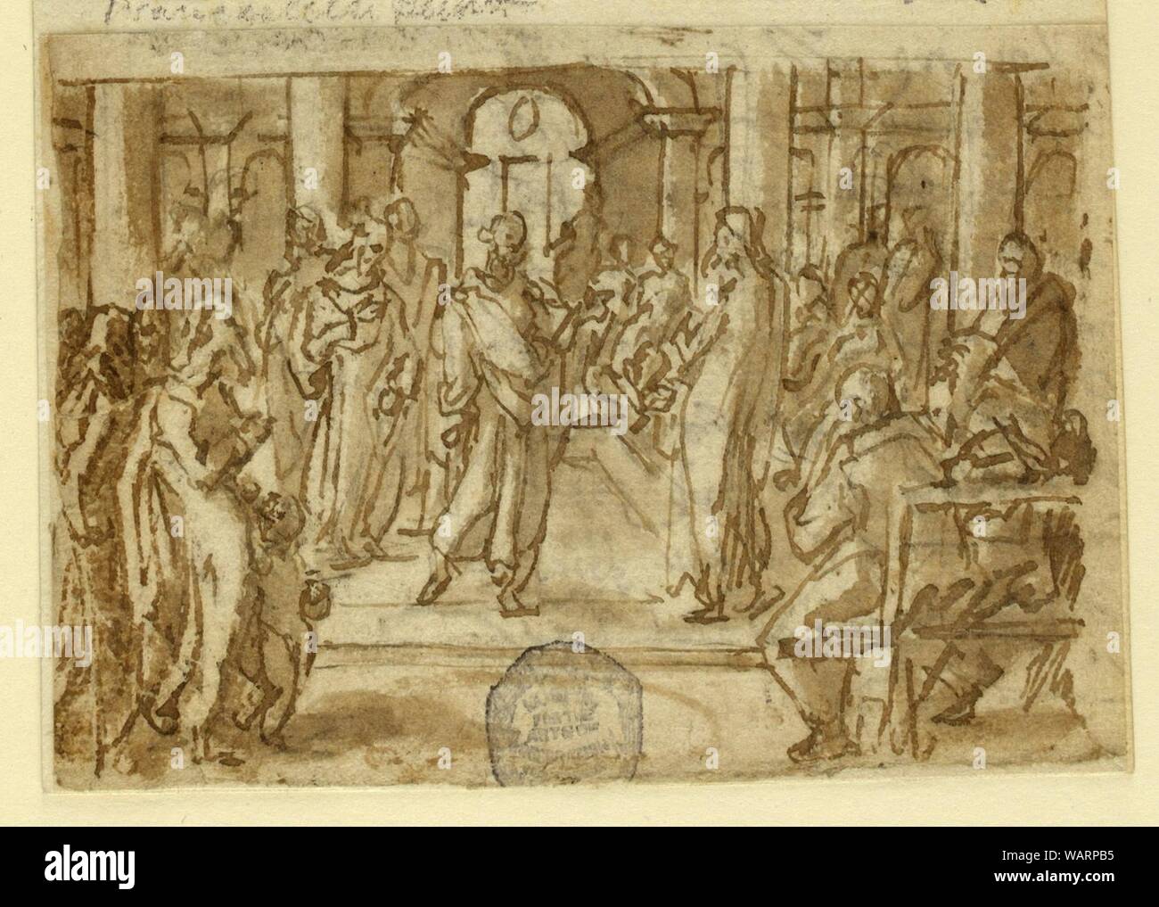 Drawing, Page of a sketchbook; Christ preaching, ca. 1590 Stock Photo ...