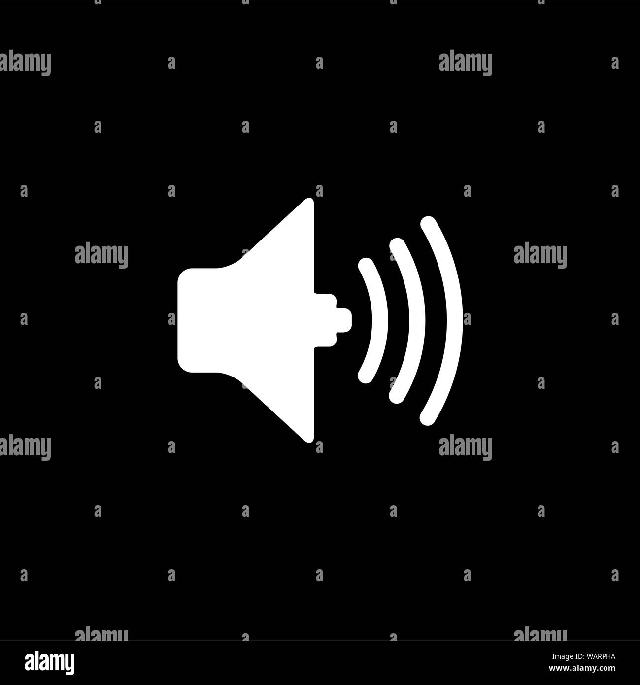 Sound Icon On Black Background. Black Flat Style Vector Illustration ...