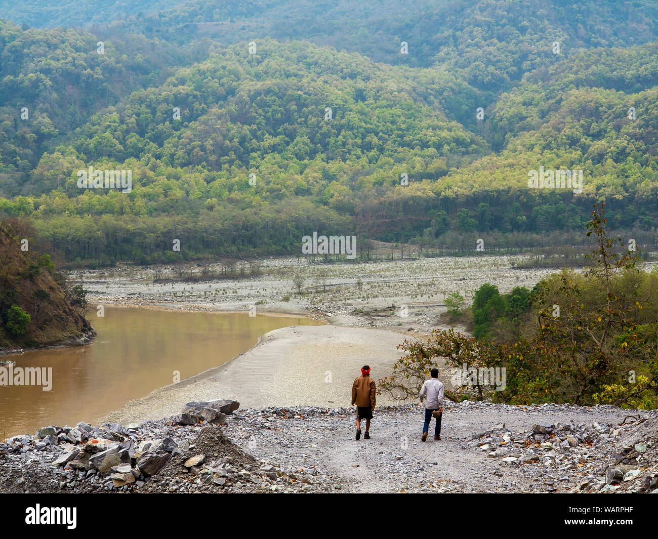 New road linking Sem to Khet village, you can see the confluence of ...