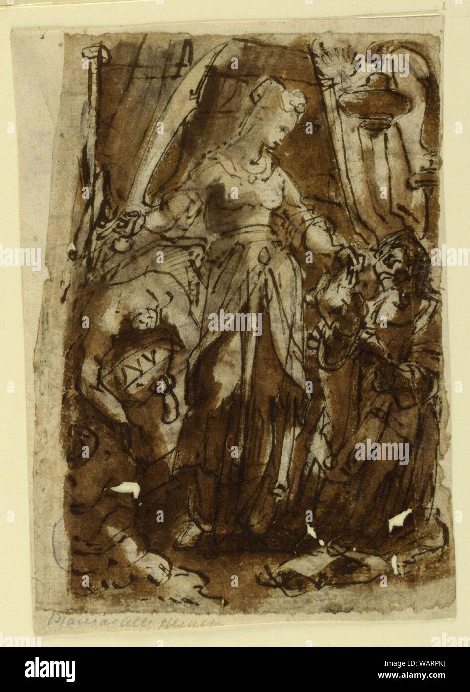Drawing, Page of a sketchbook; Judith, ca. 1590 Stock Photo - Alamy