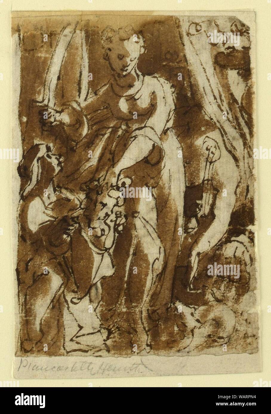 Judith with the head of holofernes this is a drawing hi-res stock ...