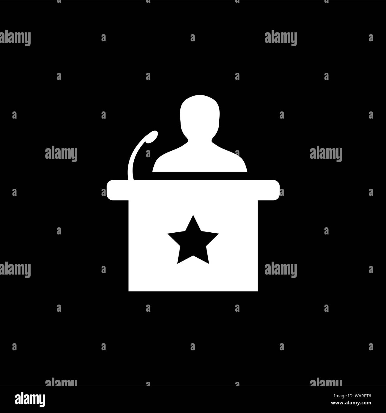 Speaker Icon On Black Background. Black Flat Style Vector Illustration ...