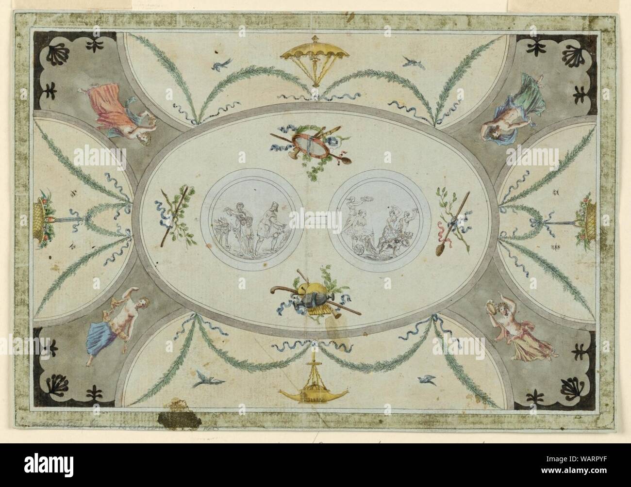 Drawing, Painted ceiling, ca. 1810 Stock Photo - Alamy