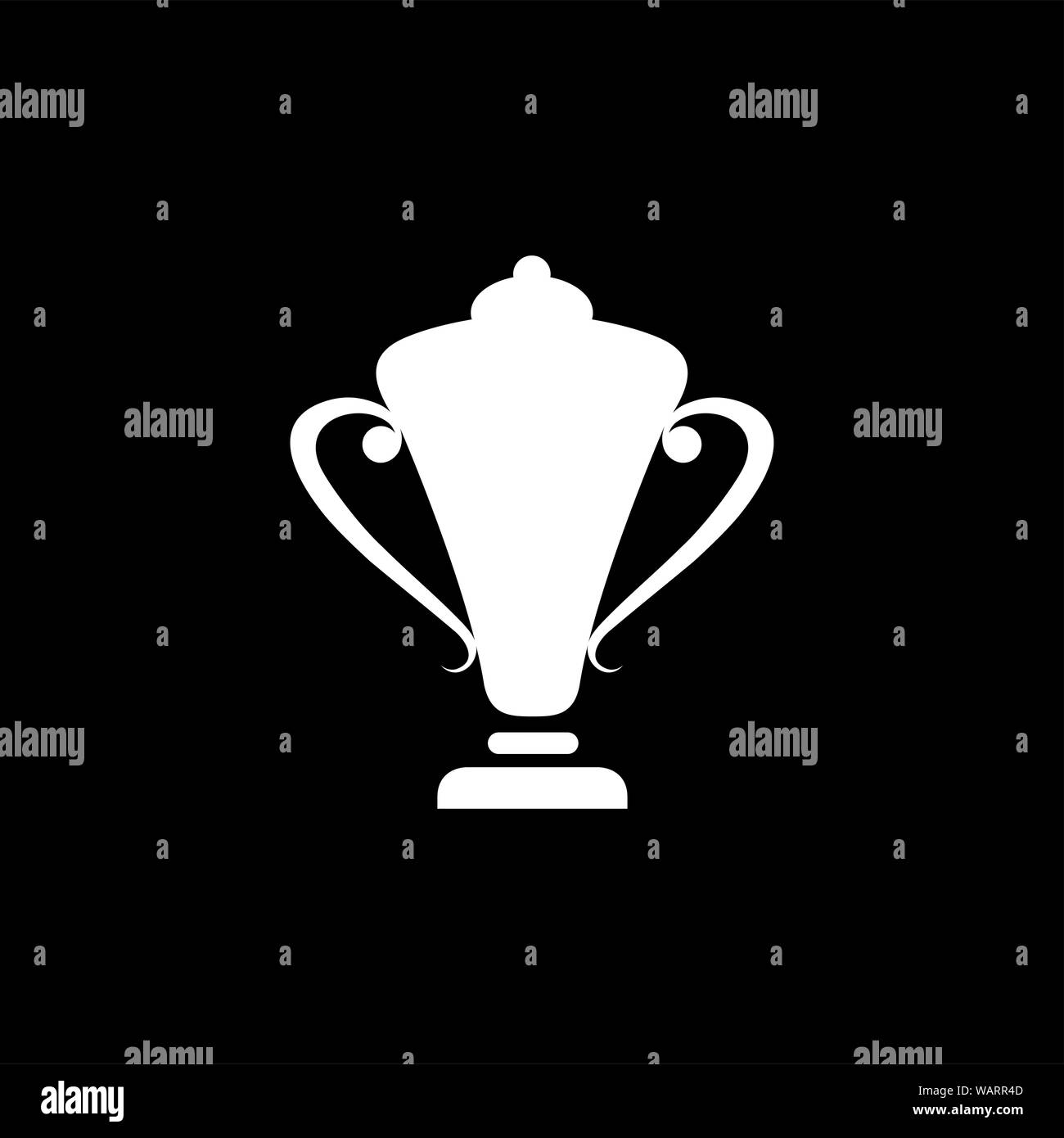 Trophy Icon On Black Background. Black Flat Style Vector Illustration ...