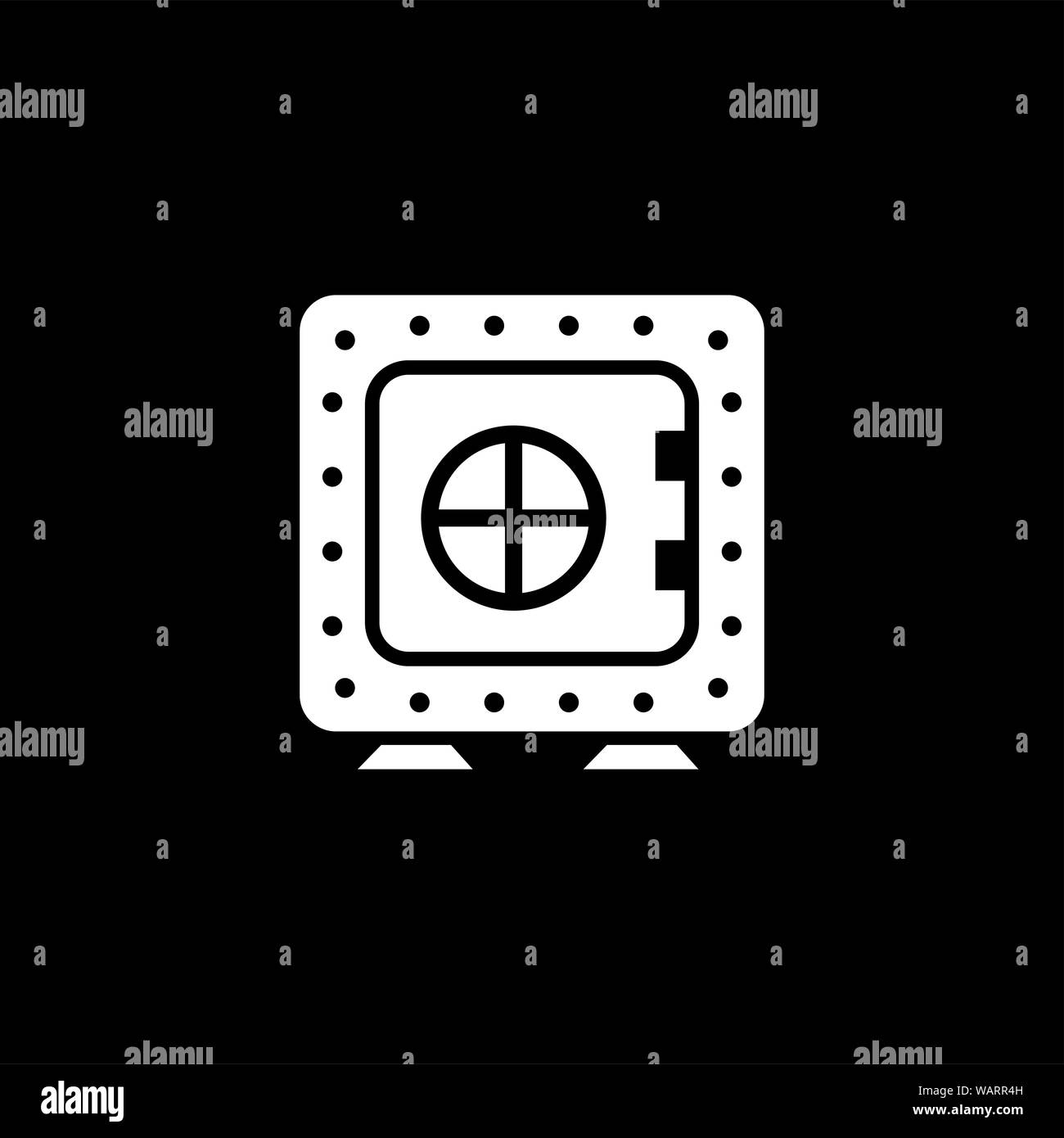 Vault Icon On Black Background. Black Flat Style Vector Illustration ...