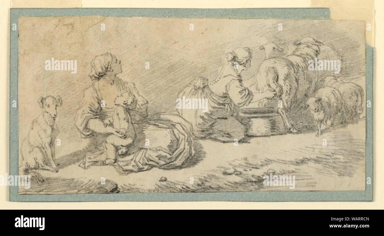 Drawing, Pastoral Scene, ca. 1770 Stock Photo - Alamy
