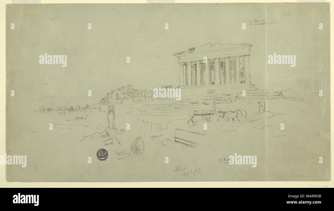 Drawing, Parthenon and Erectheion, Athens, April 1869 Stock Photo - Alamy